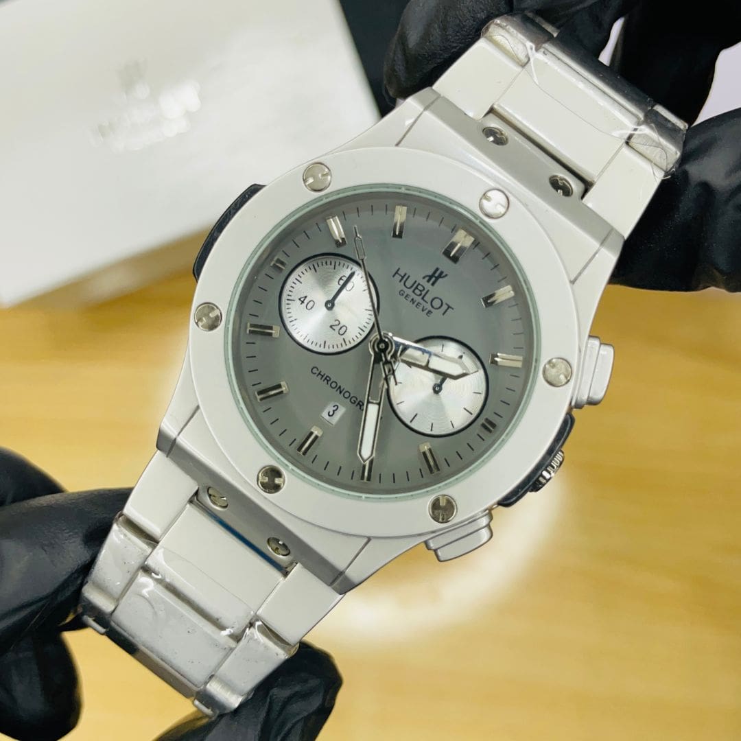 HB Premium Watch - Luxury Silver Matte Chain - Gray Dial – Father Watches.